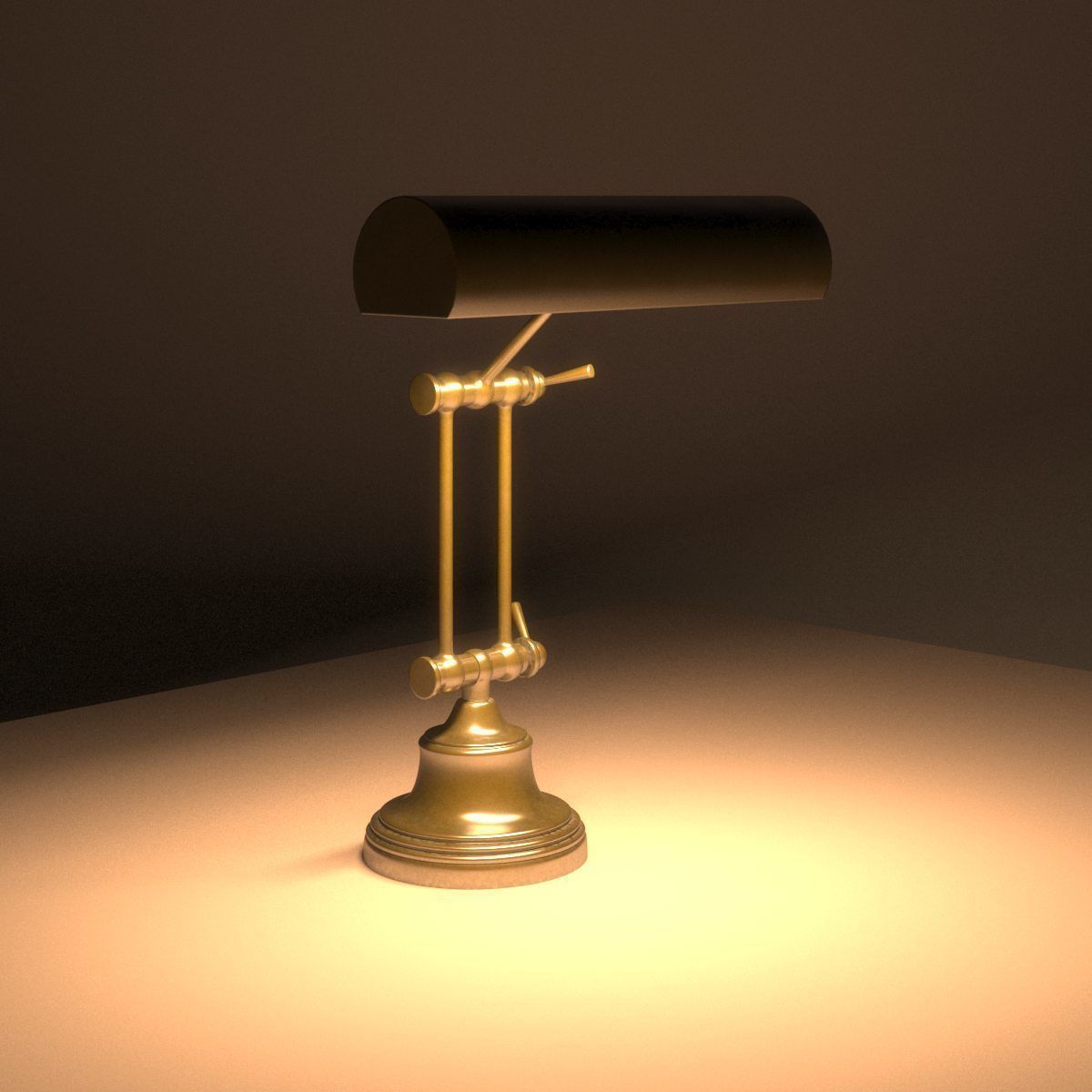 Brass Library Reading Light 3D model rigged | CGTrader
