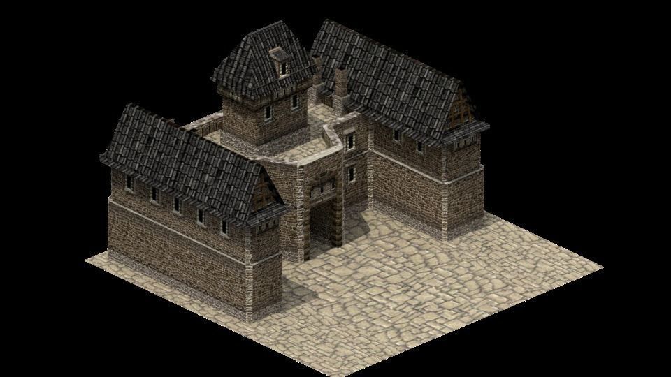 3D model Stone Barracks VR / AR / low-poly | CGTrader