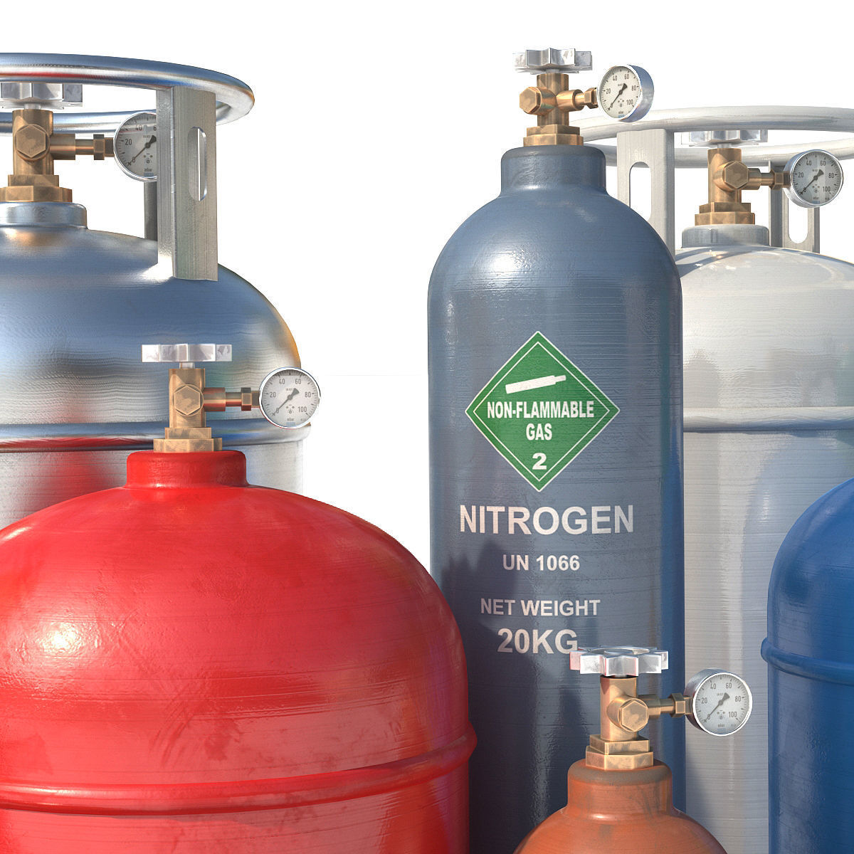 Gas Cylinders 3D model | CGTrader