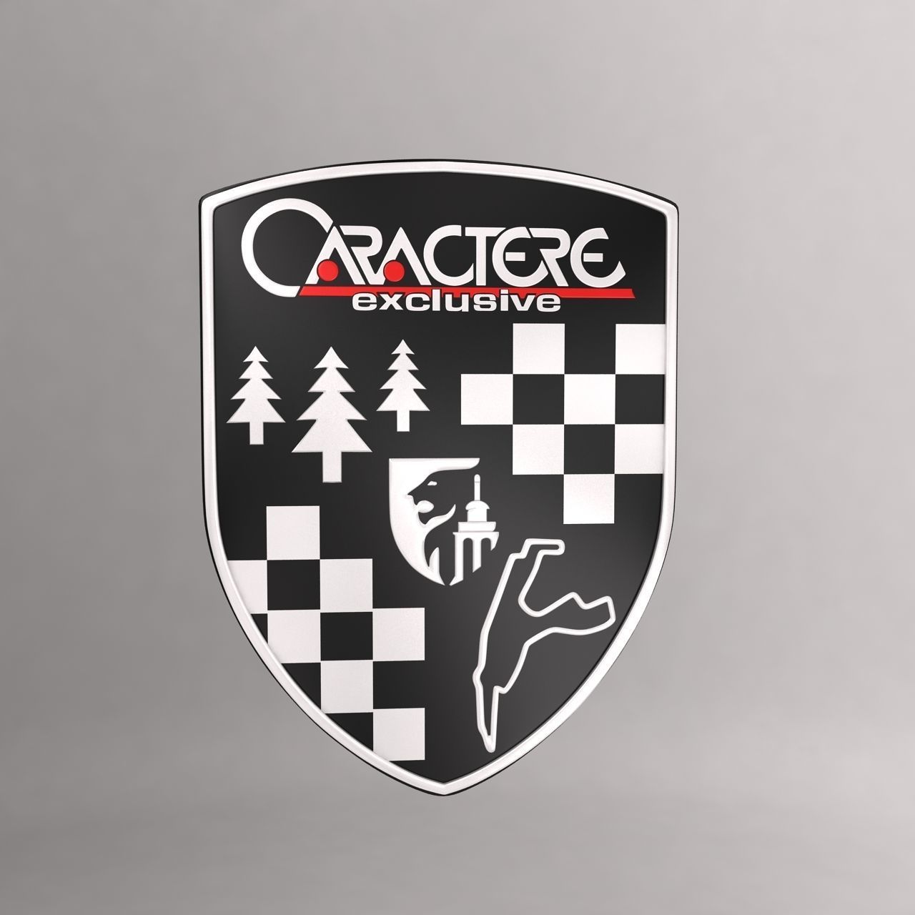 Caractere car metal logo keychain 3d model 3D model | CGTrader