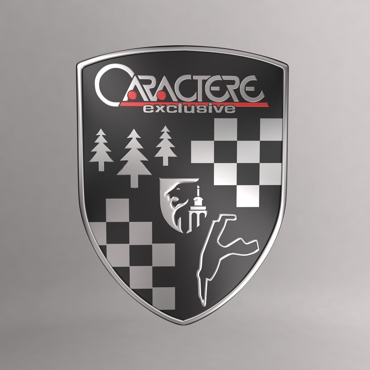Caractere car metal logo keychain 3d model 3D model | CGTrader