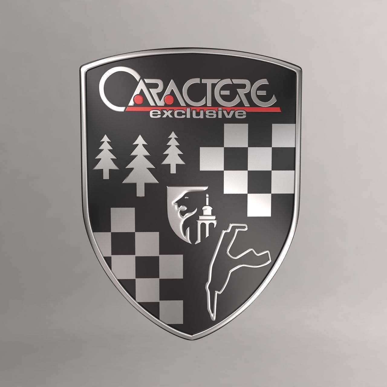 Caractere car metal logo keychain 3d model 3D model | CGTrader