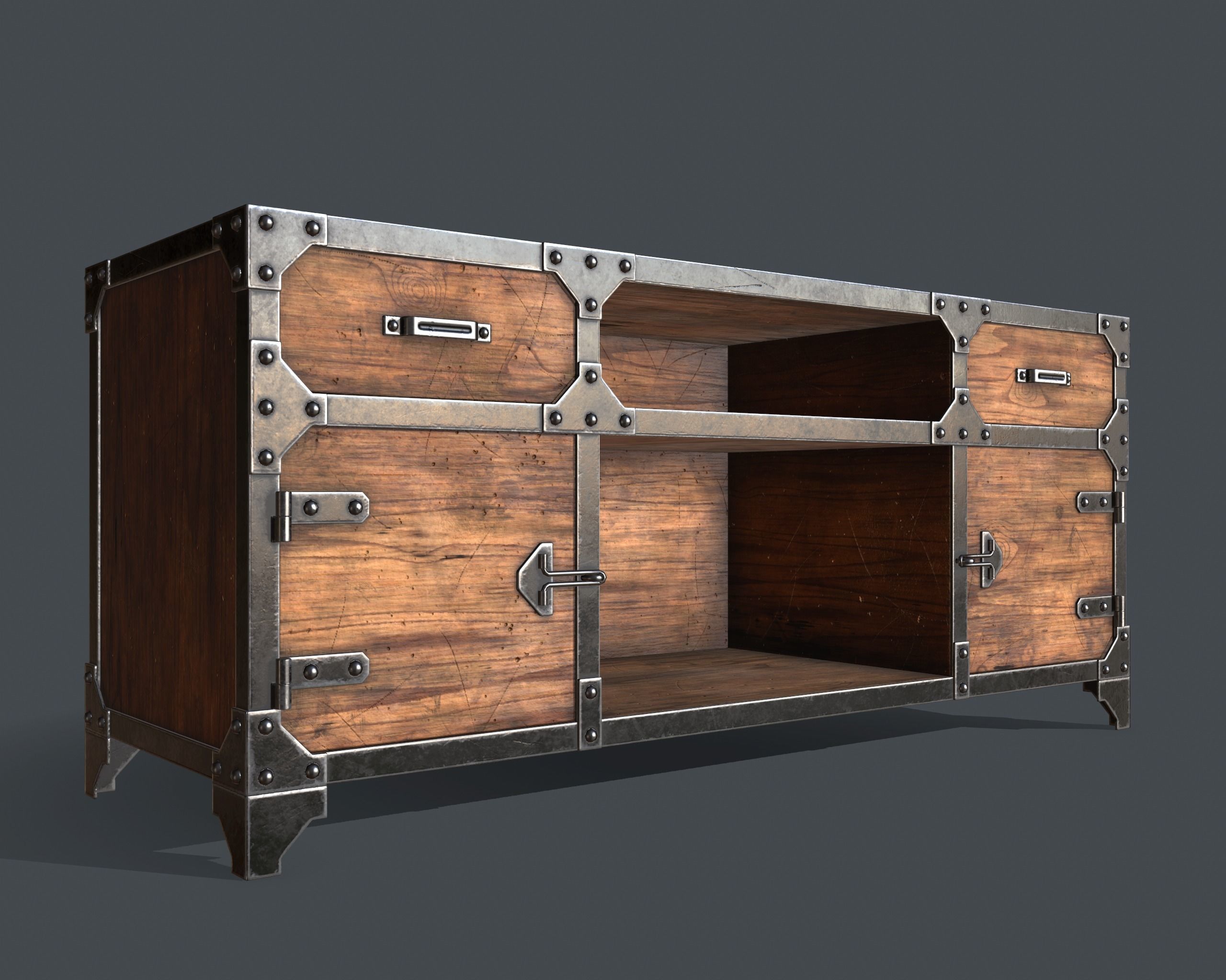 3D model Industrial Style Media Console for PBR Challenge Interior ...