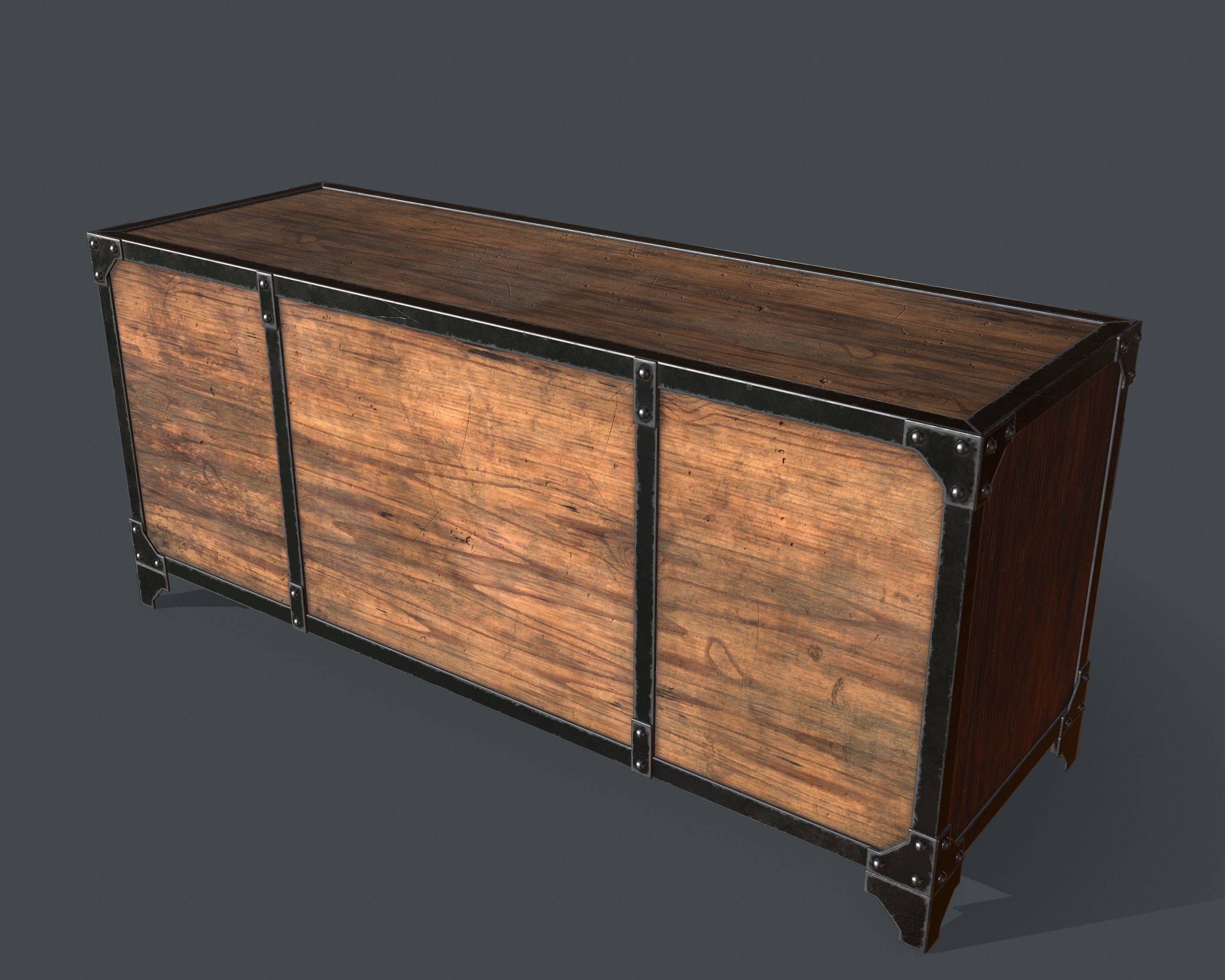 3D model Industrial Style Media Console for PBR Challenge Interior ...