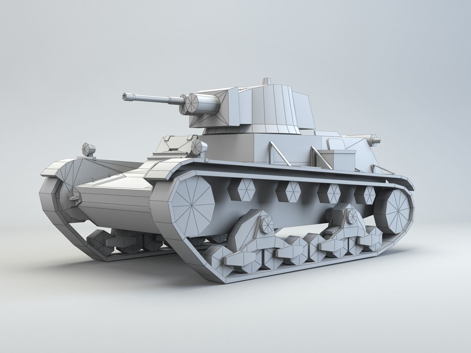 3D model Low Poly 7TP light tank VR / AR / low-poly | CGTrader