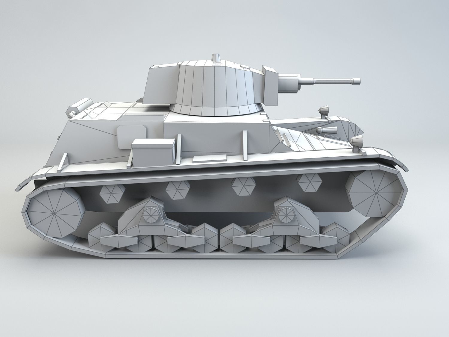 3D model Low Poly 7TP light tank VR / AR / low-poly | CGTrader