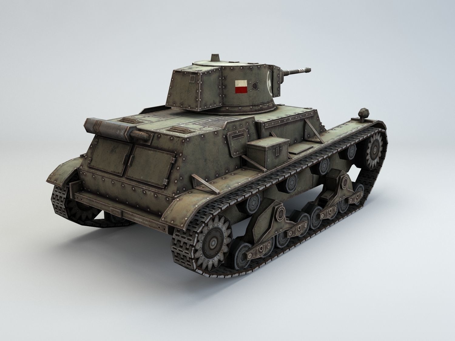3D model Low Poly 7TP light tank VR / AR / low-poly | CGTrader