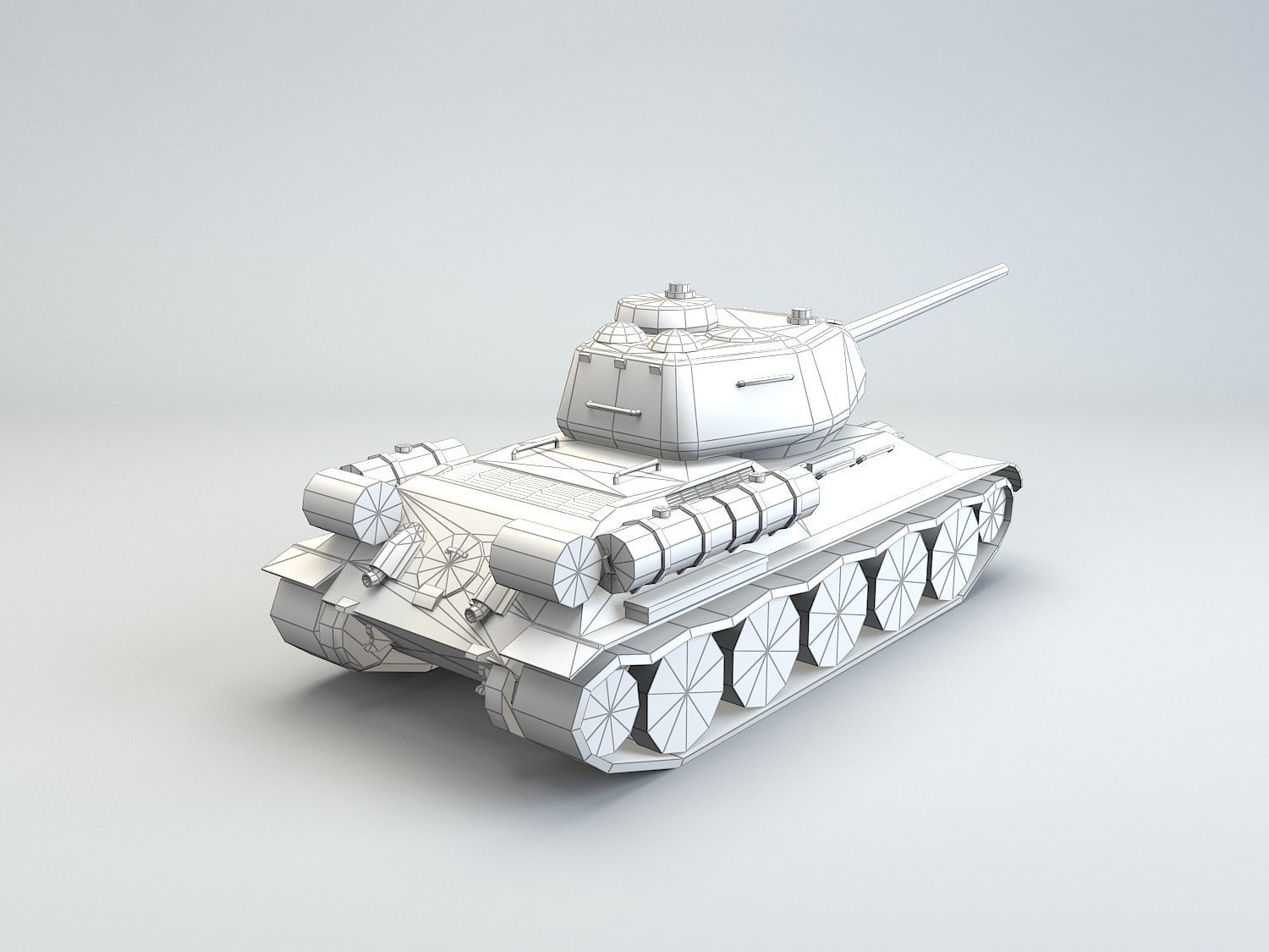 3D model Low Poly T-34 85 medium tank VR / AR / low-poly | CGTrader