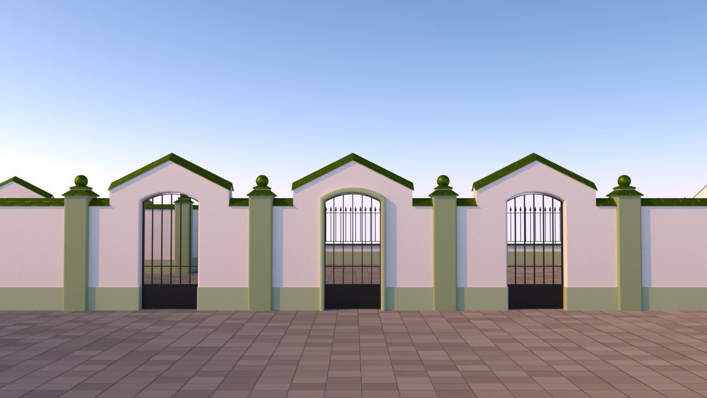 Modular fences gates and walls 3D model | CGTrader
