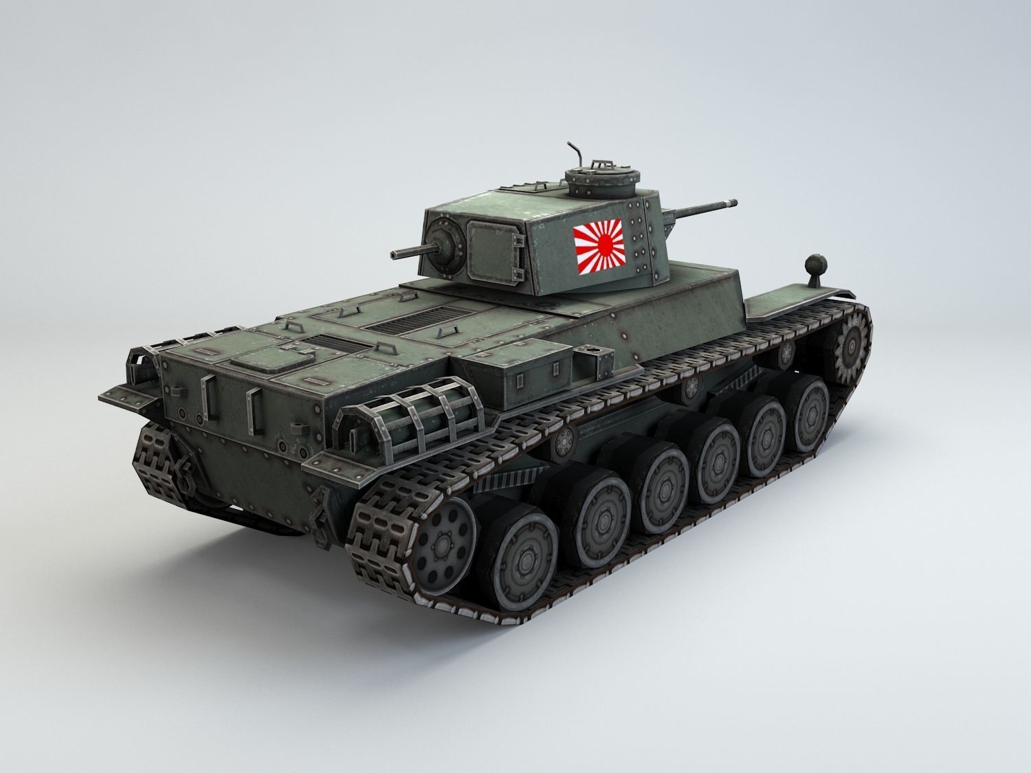 3D model Low Poly Type 1 Chi He medium tank VR / AR / low-poly | CGTrader