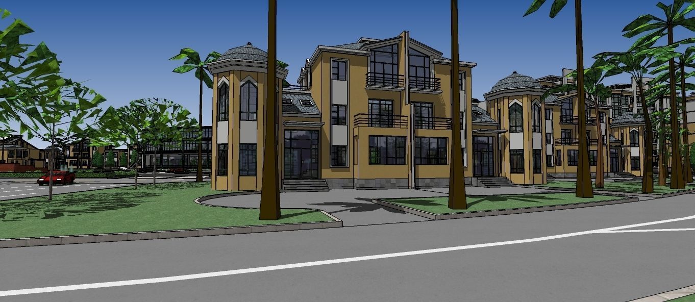 villas home master plan 3D model | CGTrader