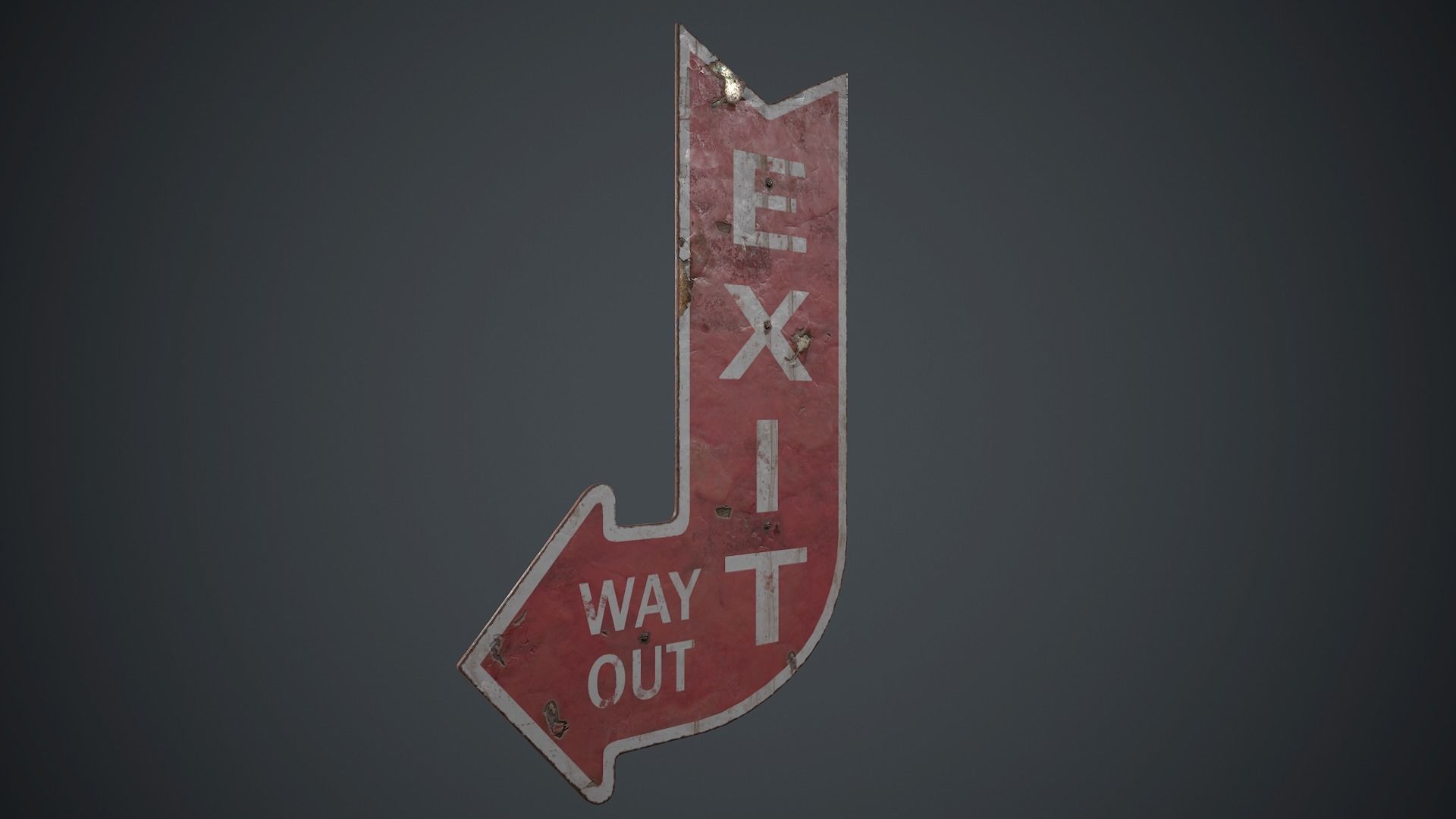 3D model Retro Metal Exit Sign PBR Game Ready VR / AR / low-poly | CGTrader