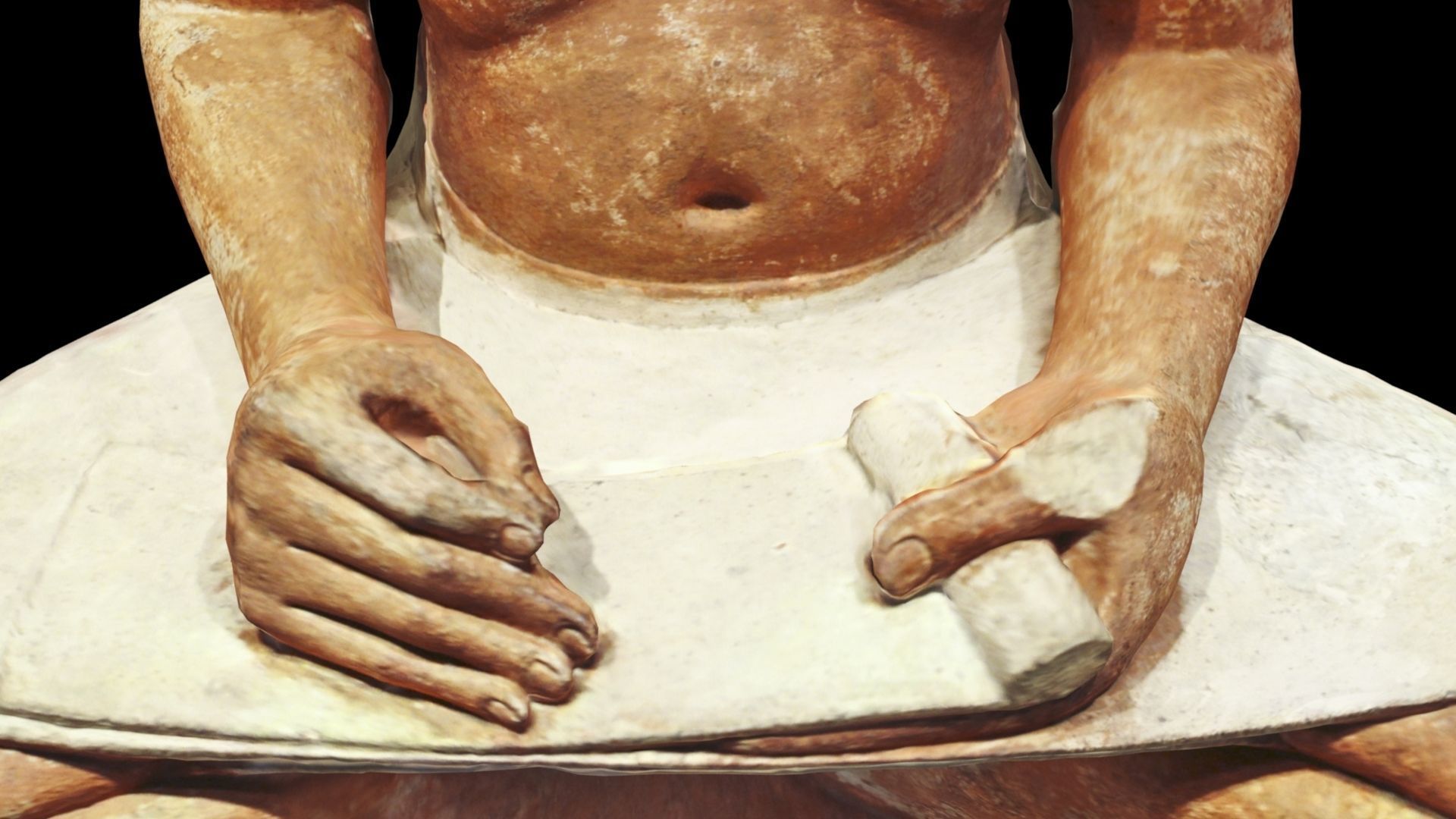 The Seated Scribe from the Louvre museum 3D model | CGTrader