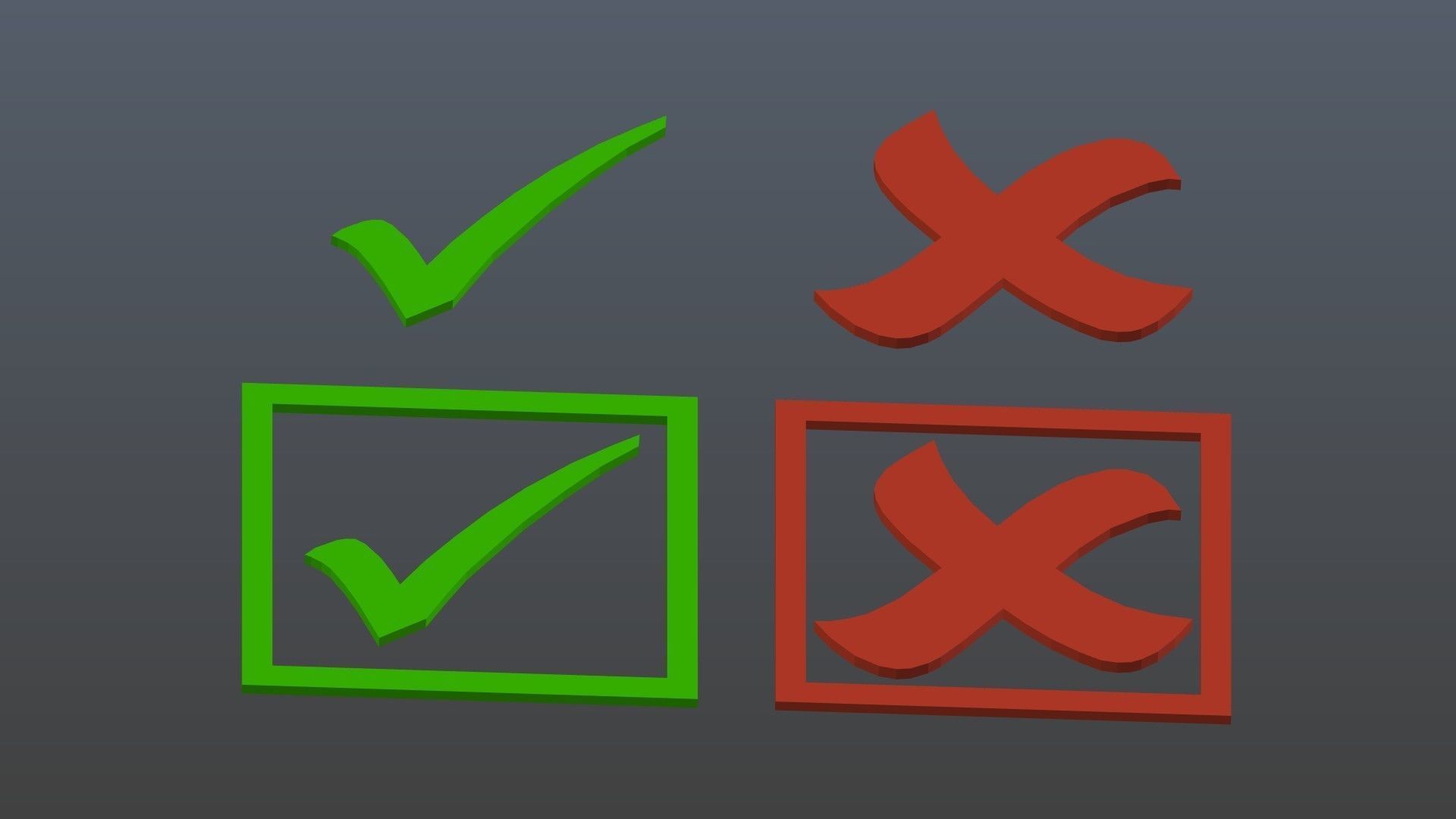 3D model Low poly check mark 2 VR / AR / low-poly | CGTrader