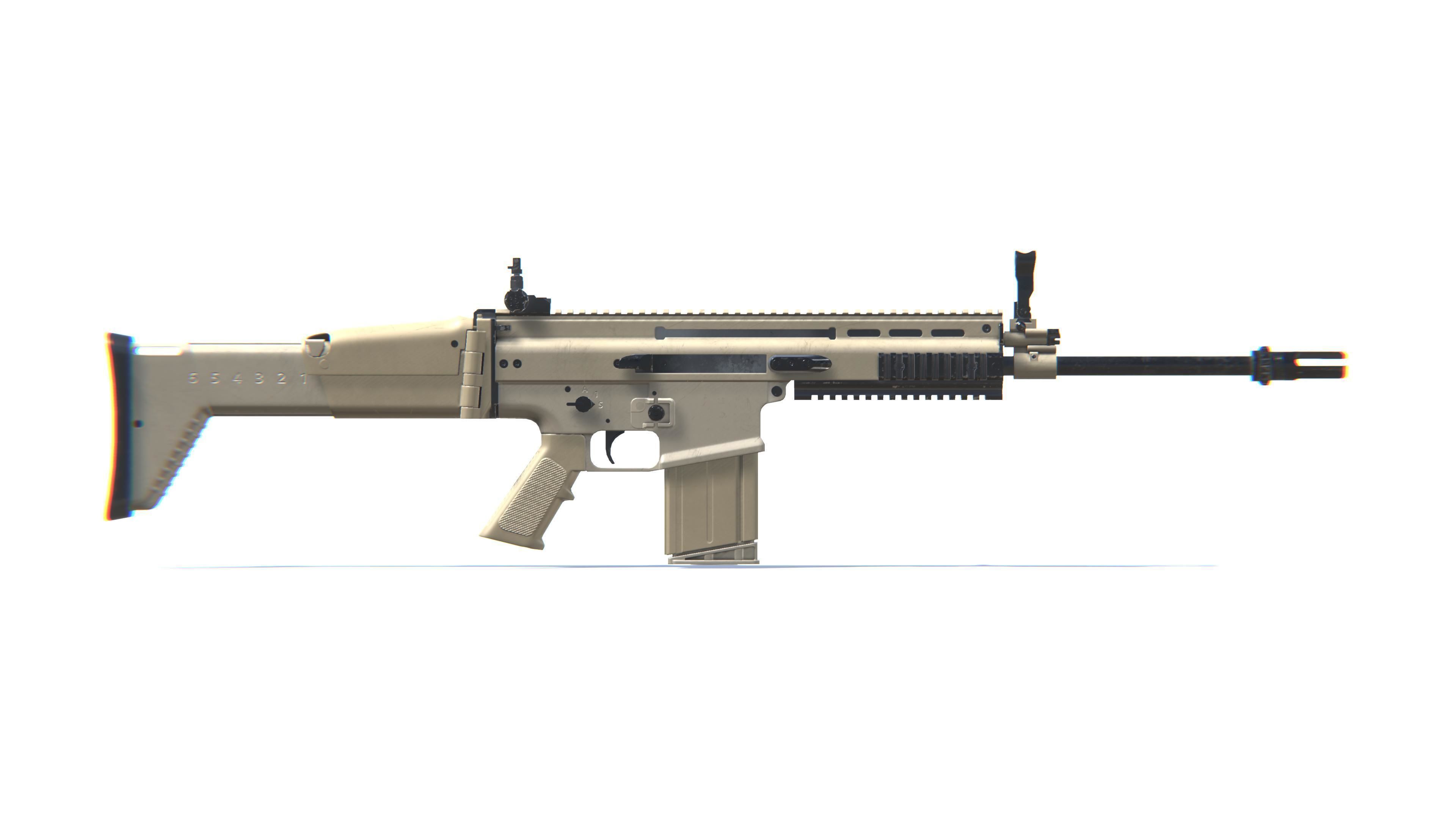 3D model Assault Rifle SCAR-L VR / AR / low-poly | CGTrader
