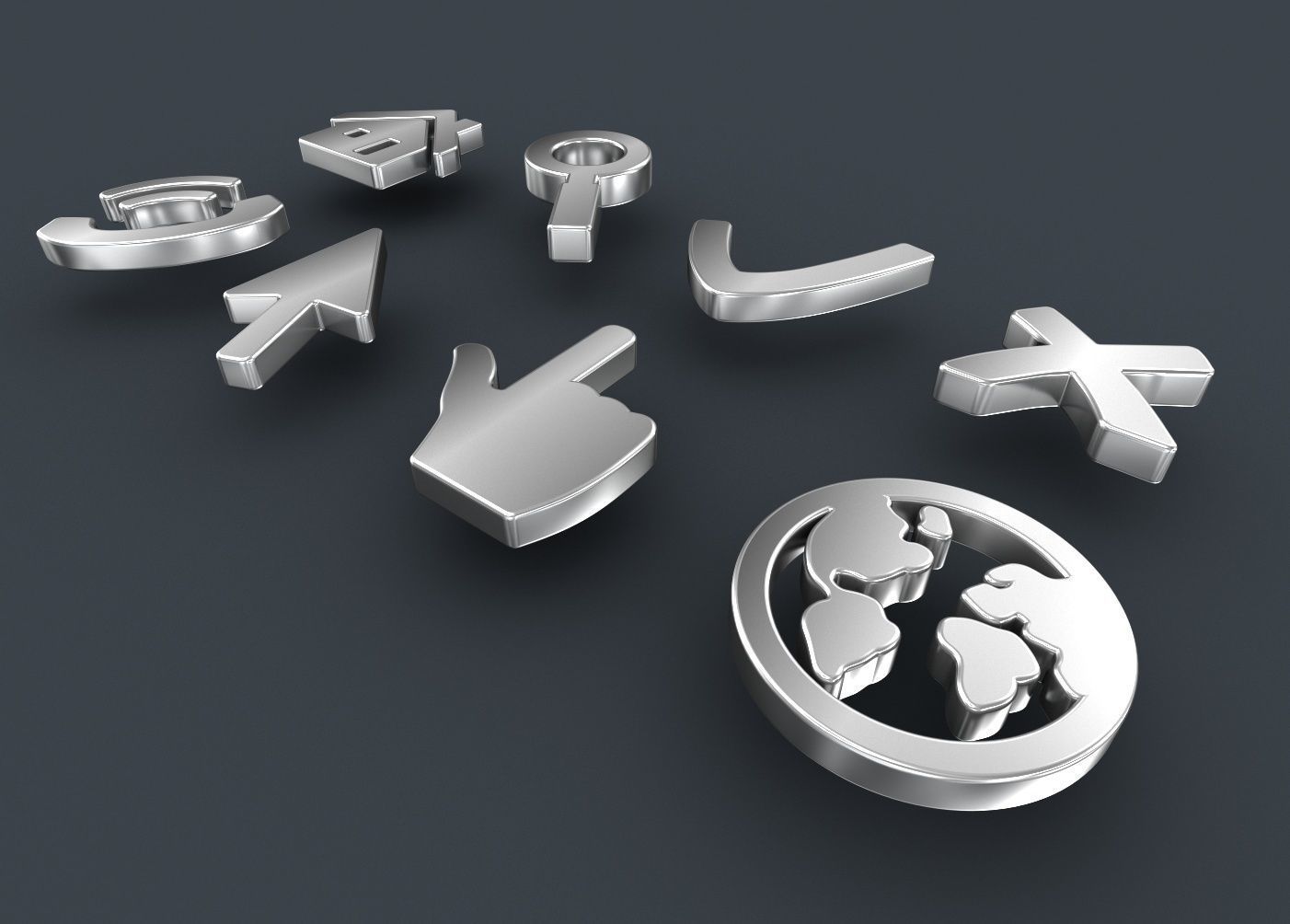 Web 3D icons set 3D model | CGTrader