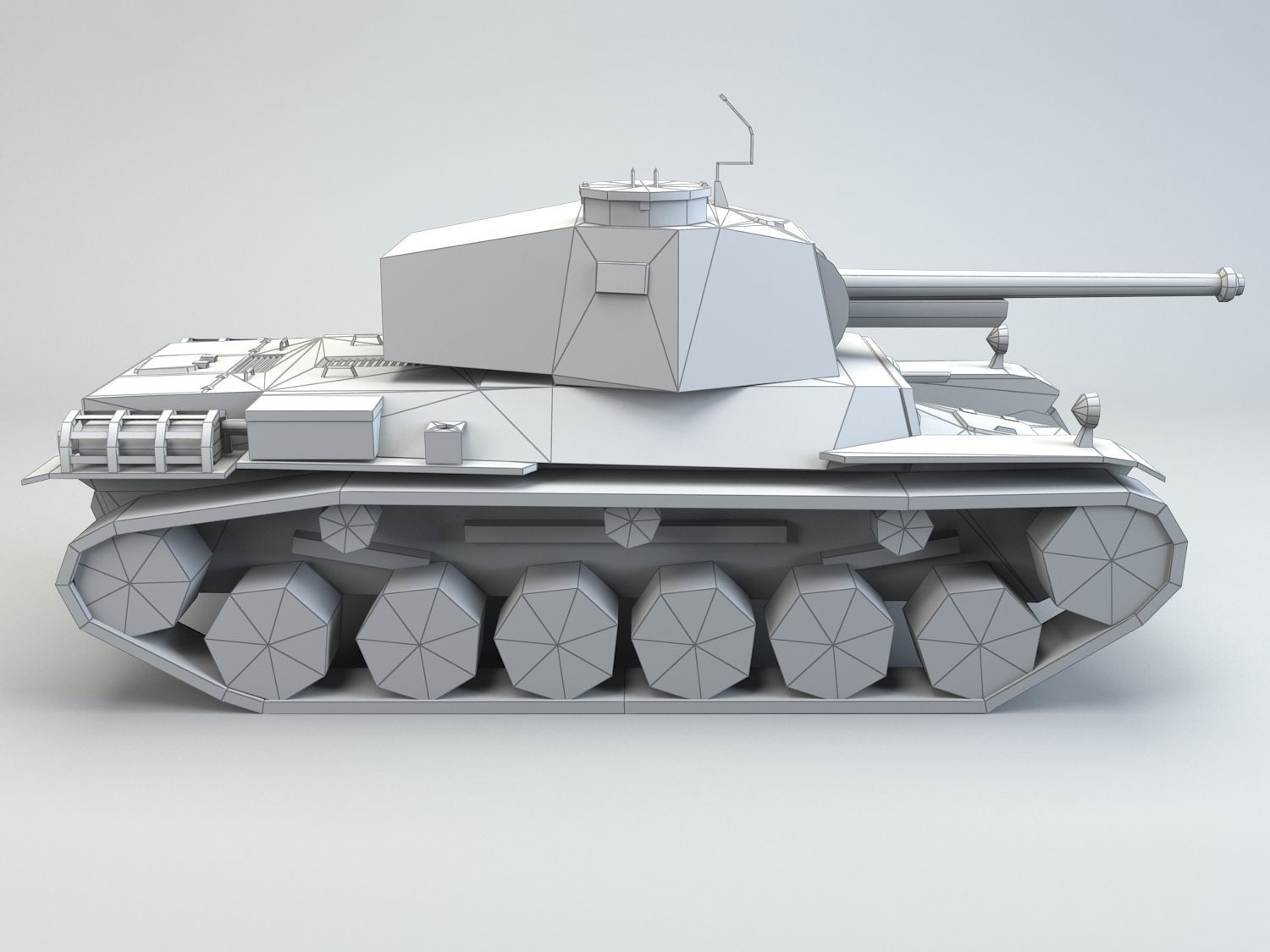 3D model Low Poly Type 3 Chi Nu medium tank VR / AR / low-poly | CGTrader