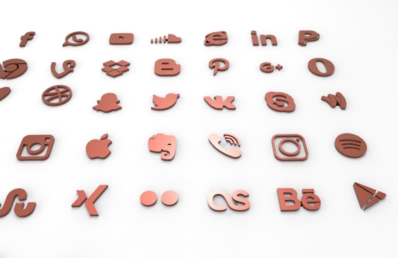 Social media icons 3d model 3D model | CGTrader