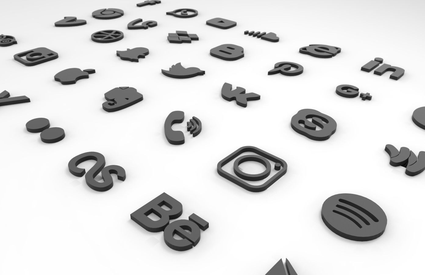 Social media icons 3d model 3D model | CGTrader