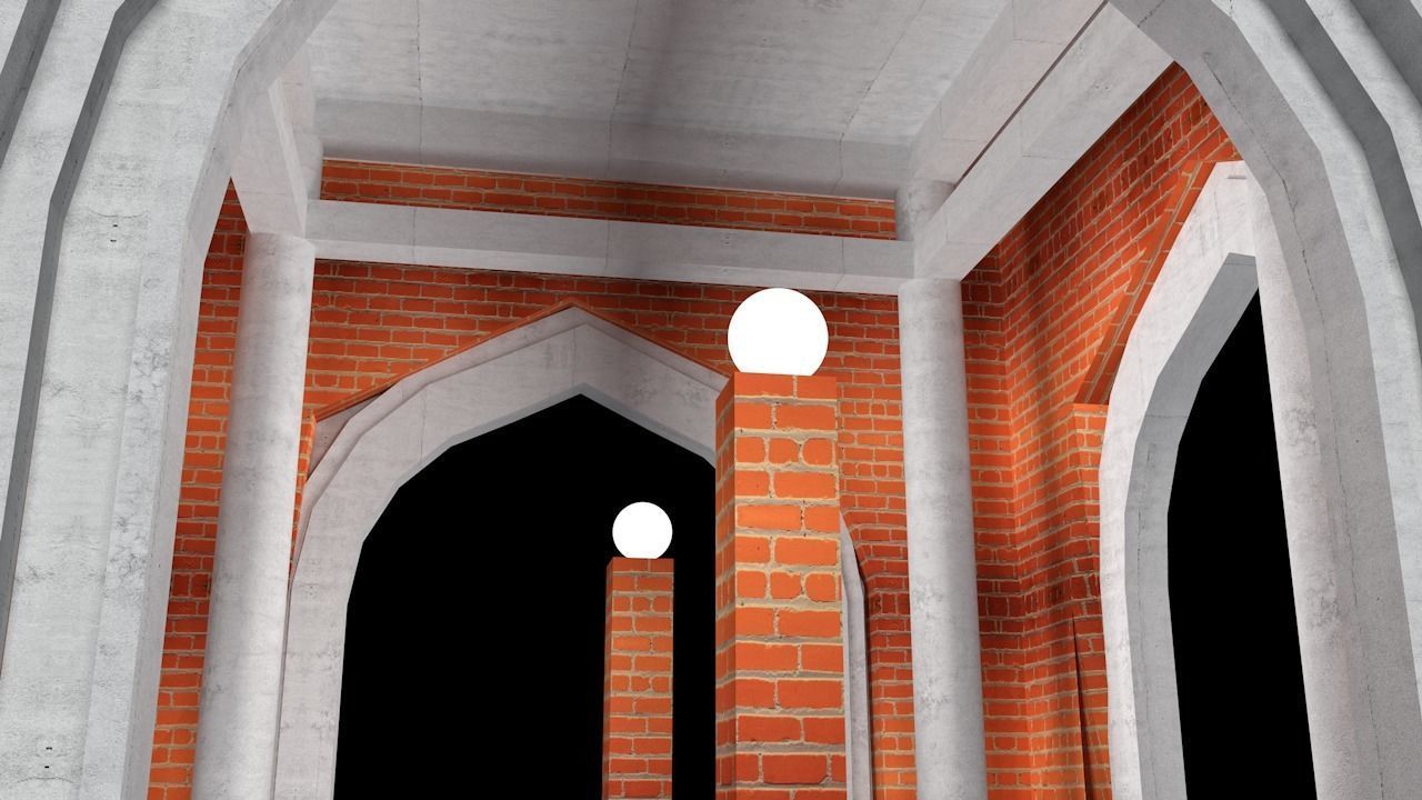 Red Brick Dome House 3D model | CGTrader