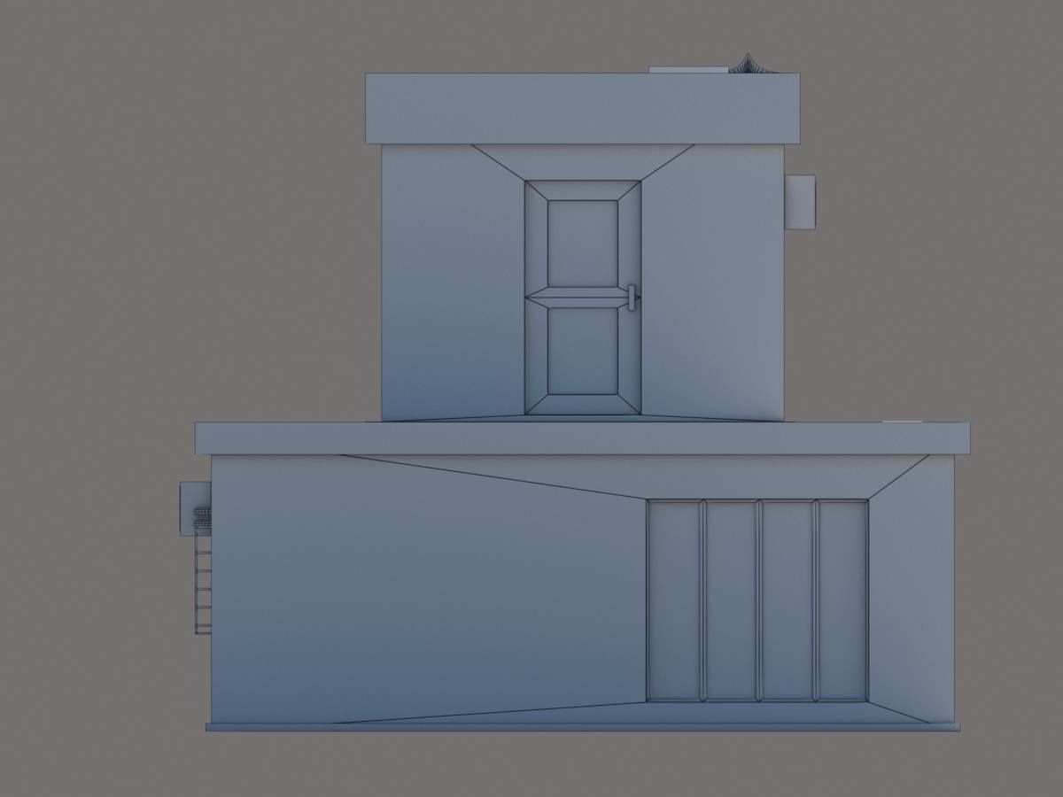 3D model Cartoon Low Poly Police Station Building VR / AR / low-poly ...