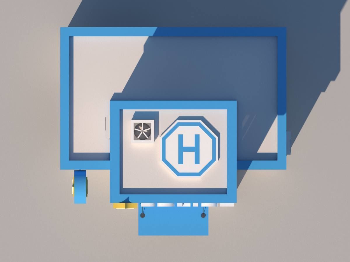 3D model Cartoon Low Poly Police Station Building VR / AR / low-poly ...