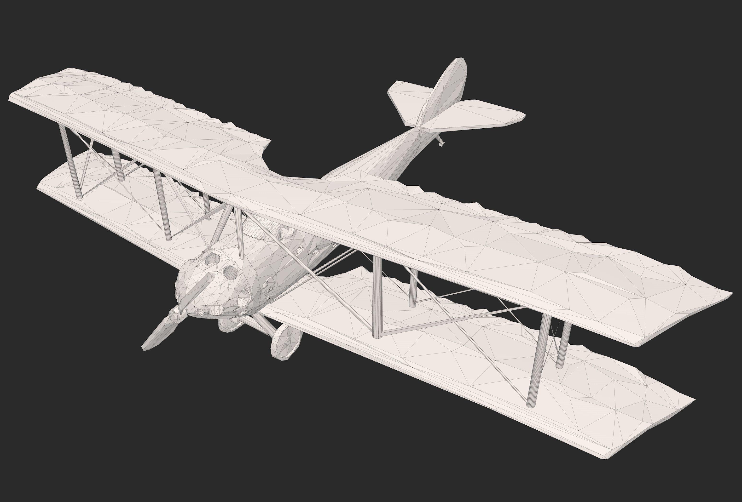 Biplane Low Poly 3D model | CGTrader