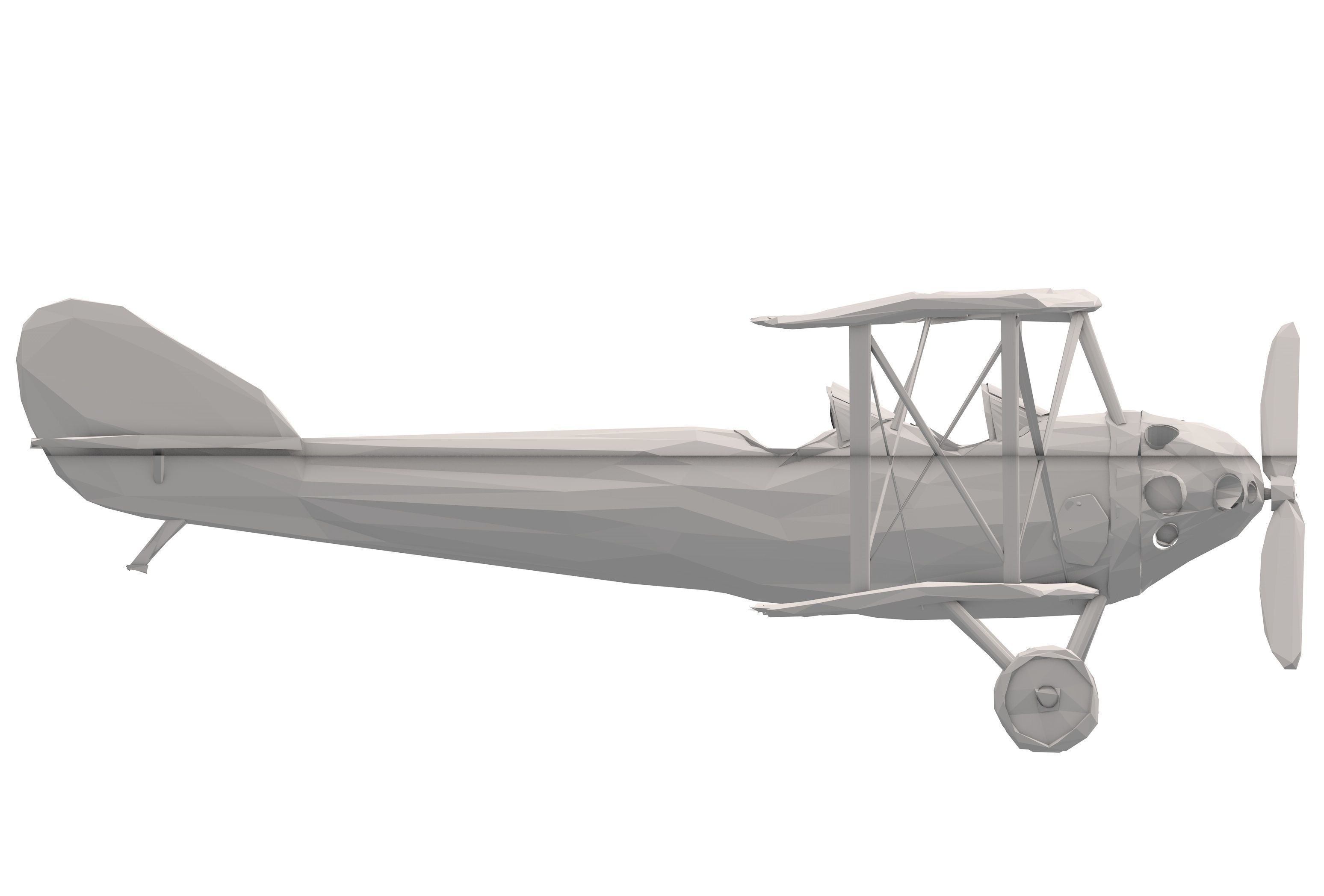 Biplane Low Poly 3D model | CGTrader