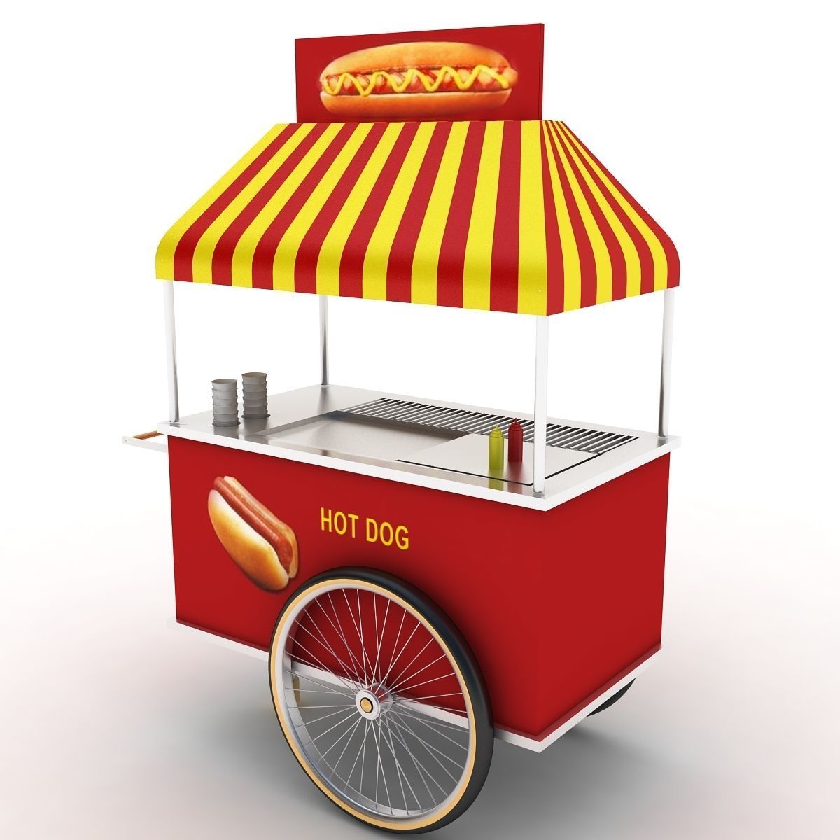 Hot Dog Cart 3D Model CGTrader Hot Dog Cart 3D Model CGTrader