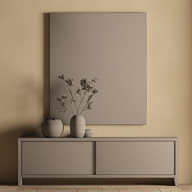 RH WYETH SPLIT BAMBOO MEDIA SIDEBOARD with DECOR 3D model | CGTrader