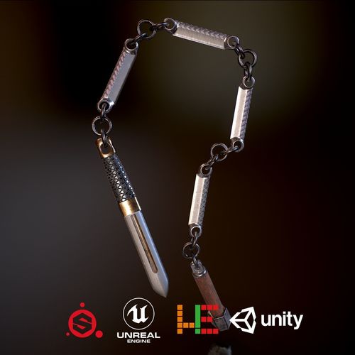 3D model HIE Game Ready Chain Weapon N1 VR / AR / low-poly | CGTrader