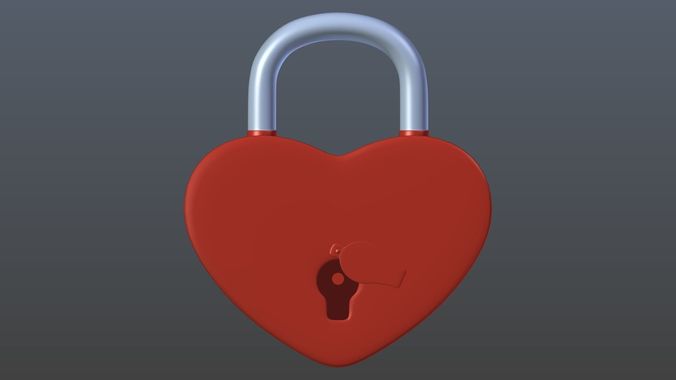 Lock heart 1 3D model | CGTrader