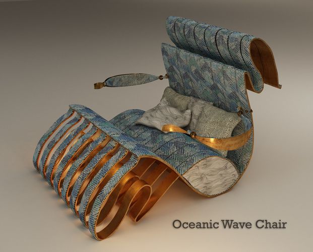 Oceanic Wave Chair 3D model | CGTrader