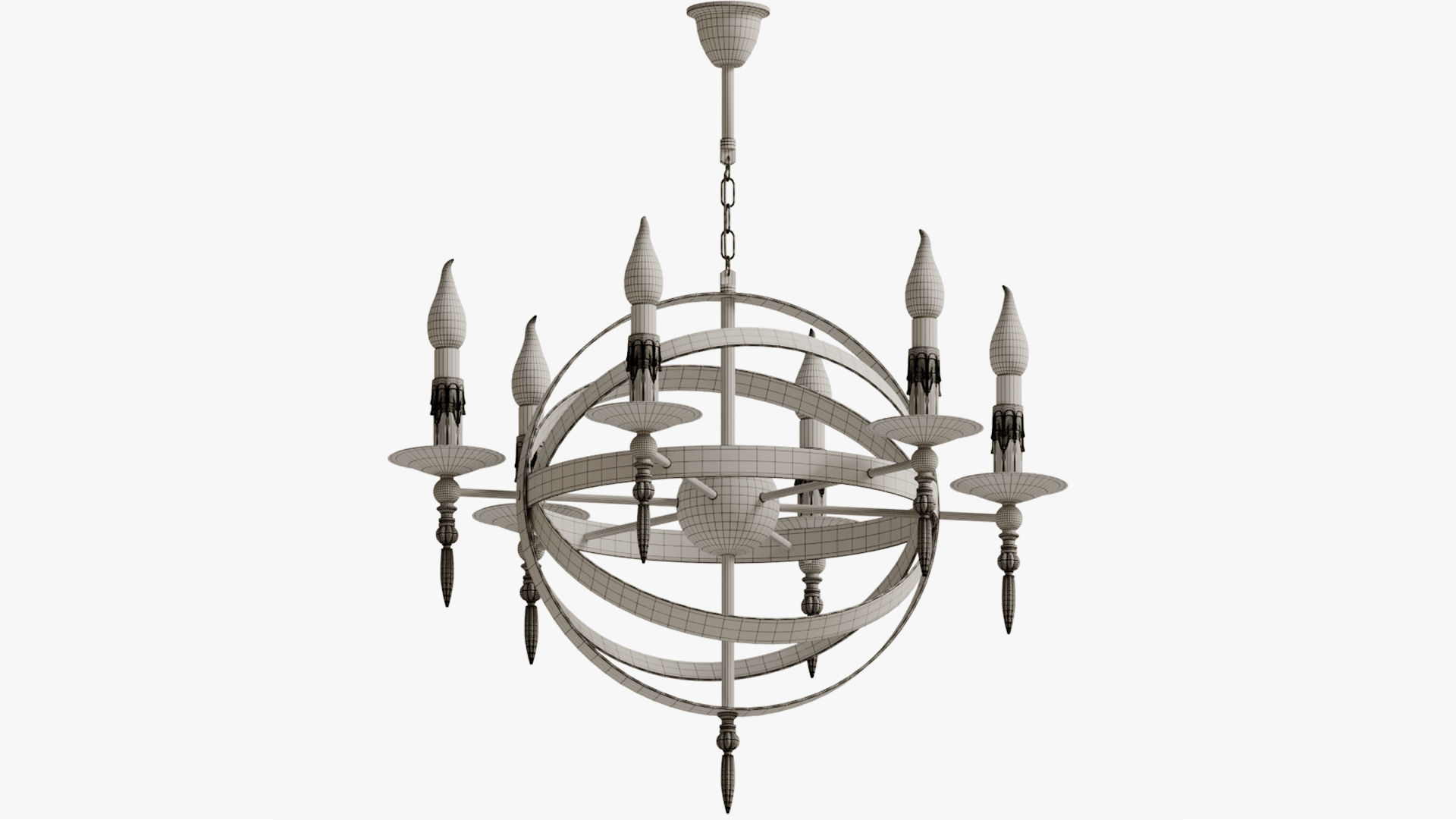 Chandelier Black Sphere Loft Deco 3D model | CGTrader
