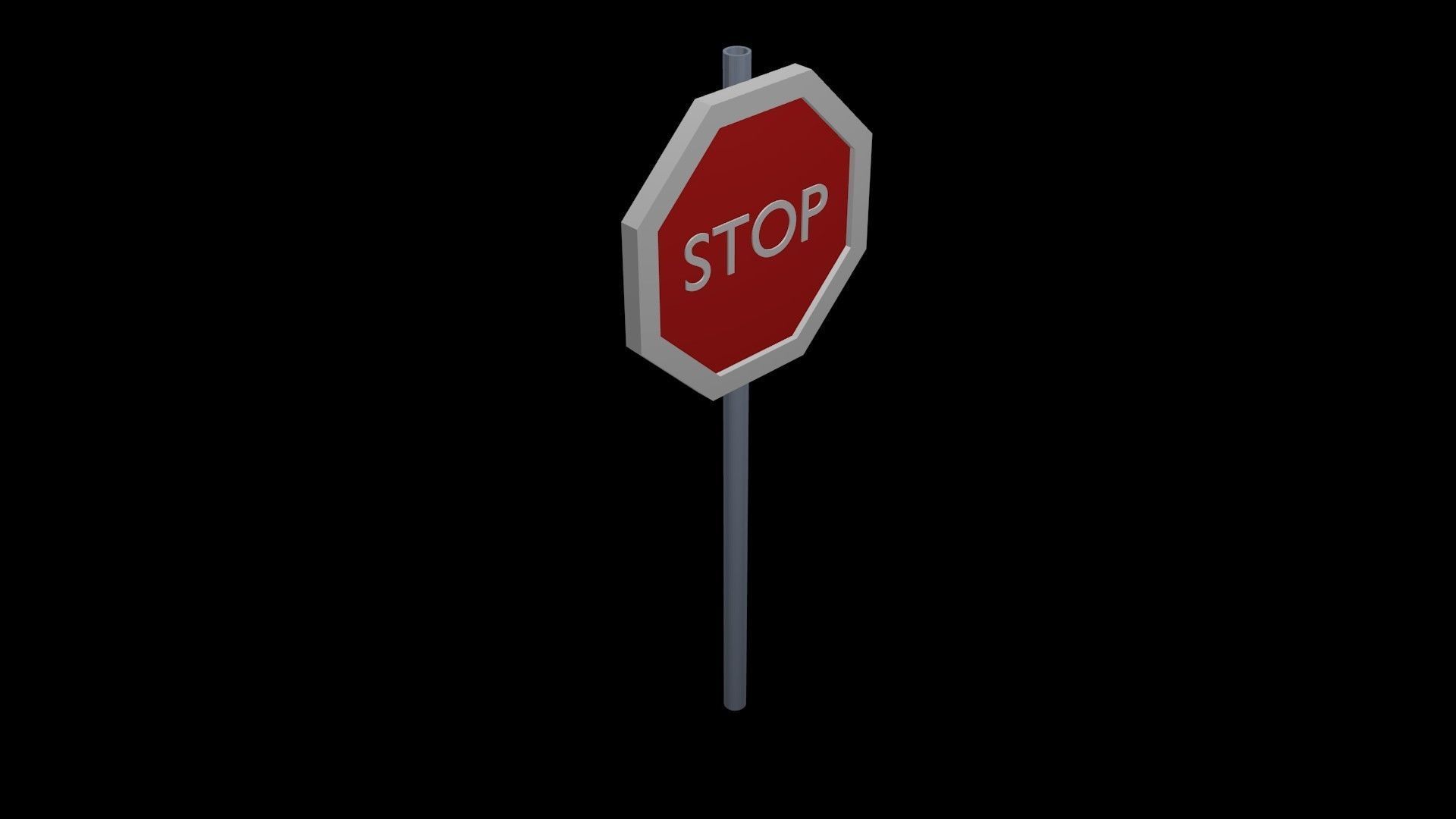 3D model Low poly stop sign VR / AR / low-poly | CGTrader