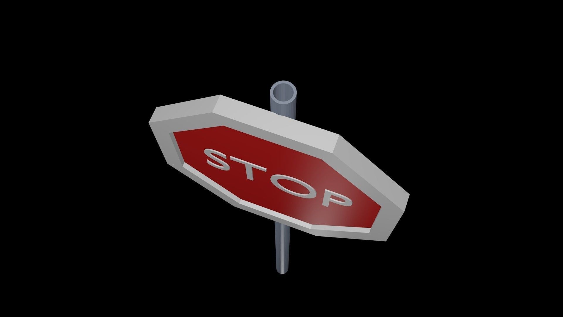 3D model Low poly stop sign VR / AR / low-poly | CGTrader