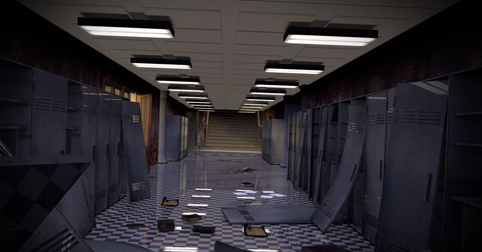 School Locker Horror sceen 3D model | CGTrader