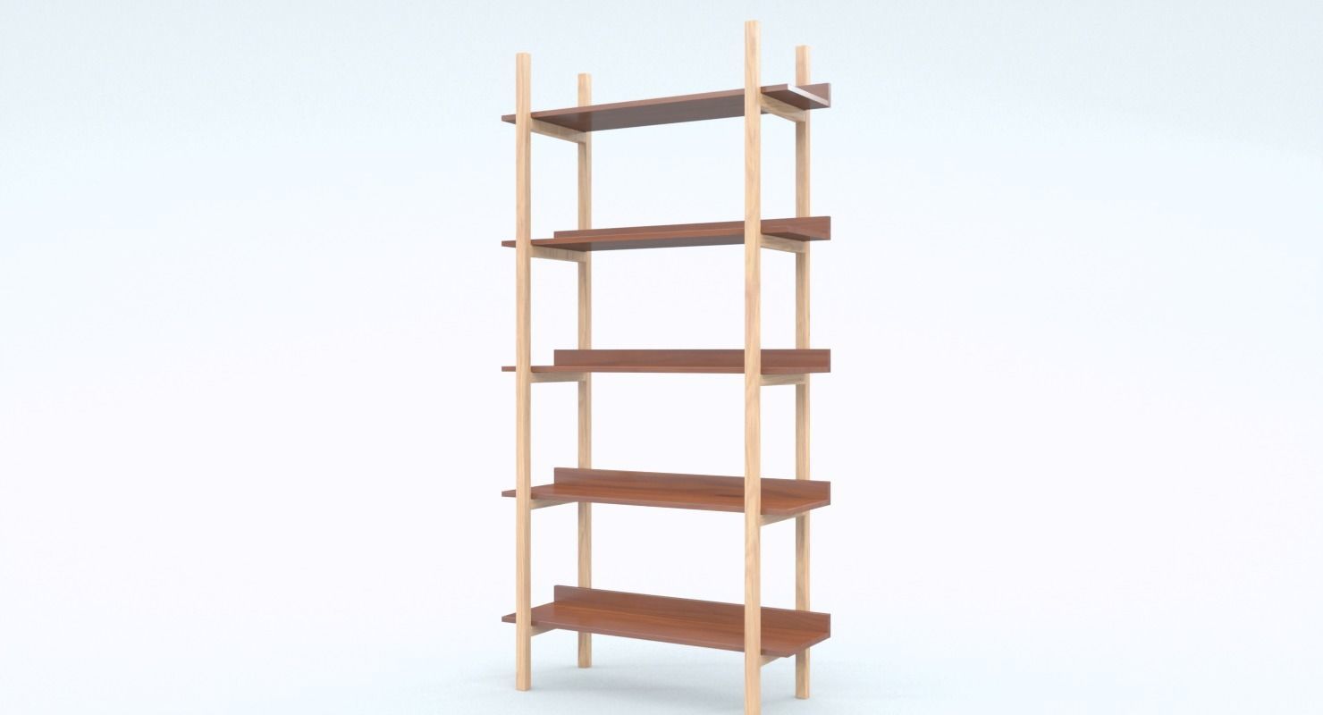3D model Stax Walnut Bookcase VR / AR / low-poly | CGTrader