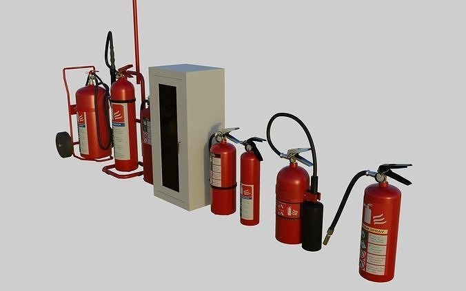 Fire Extinguishers collection vol 2 - Emergency Equipment 3D model ...