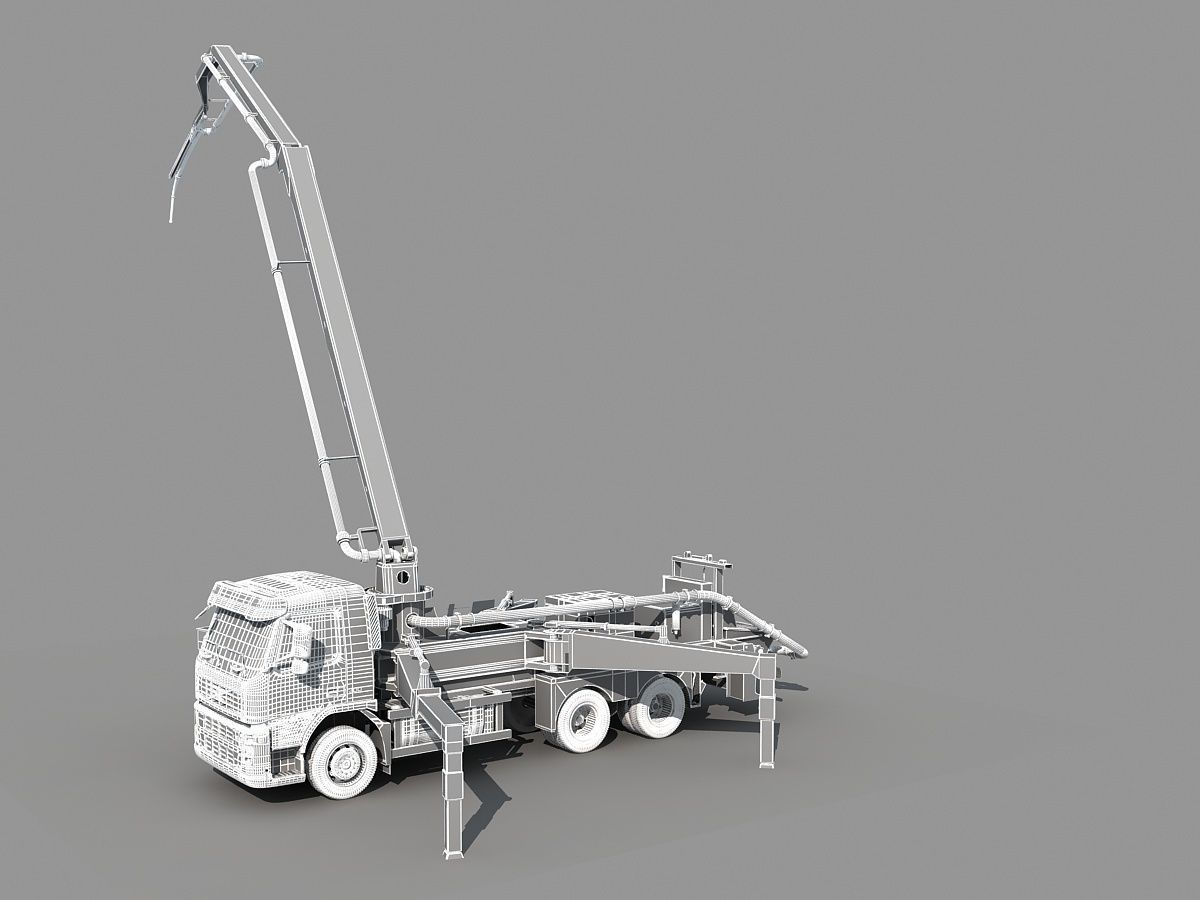 Concrete pumper 3D model | CGTrader