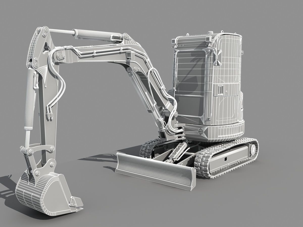 Mini Excavator 3D model | CGTrader