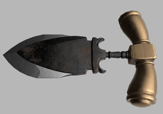 3D model T-Knife sword with brass handle VR / AR / low-poly | CGTrader