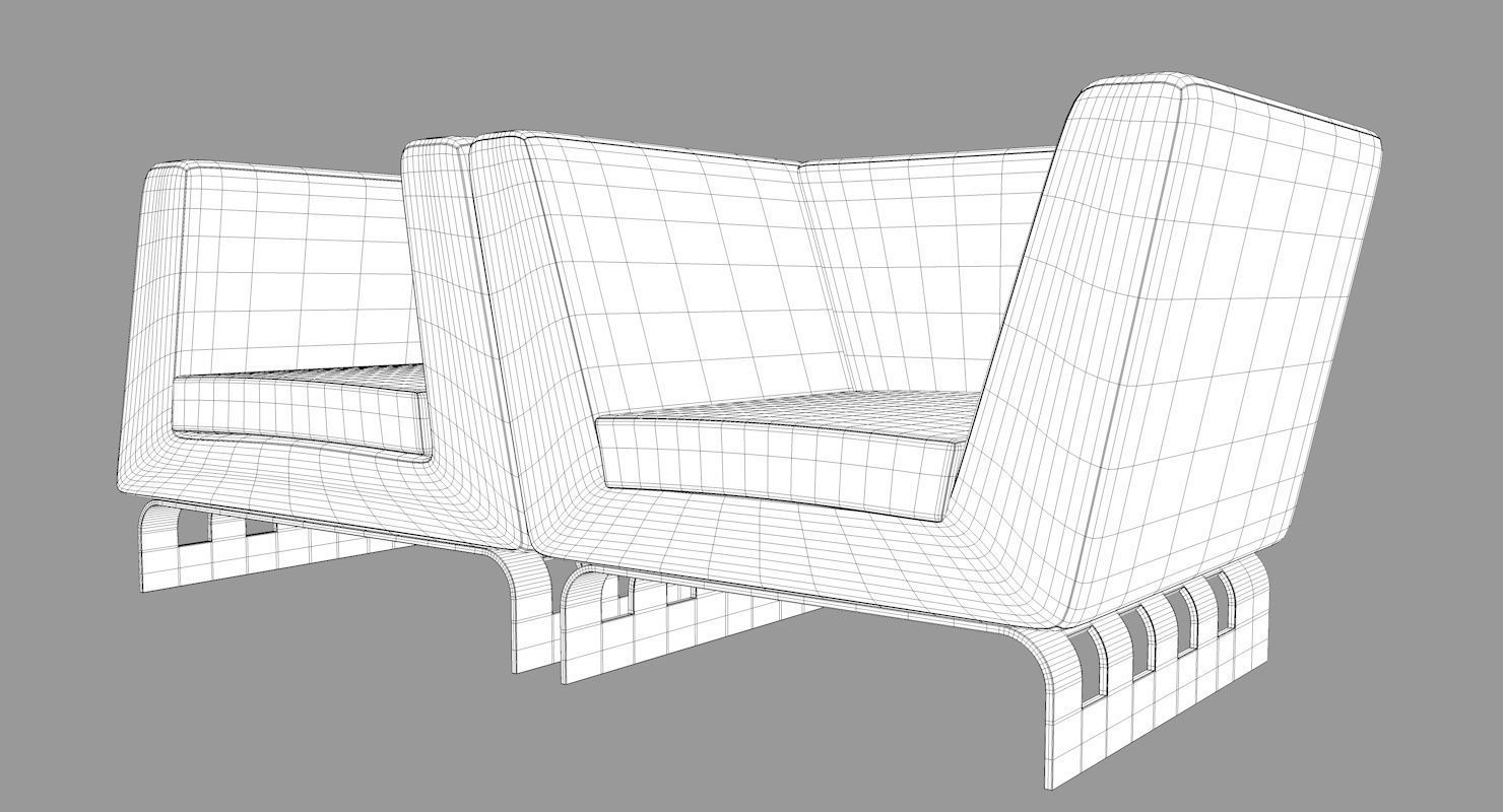 Modern Lounge Chair Set 3D model | CGTrader