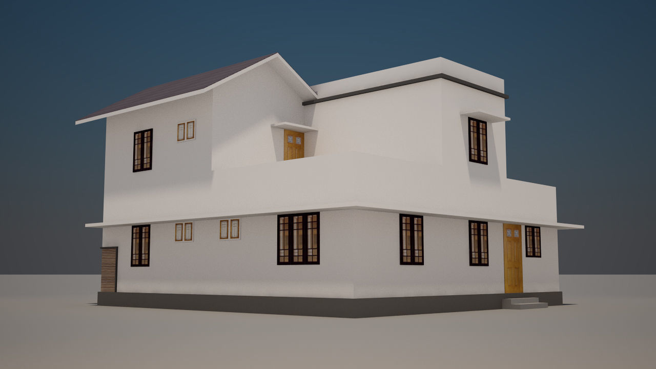 free house home architexure exterior free 3D model | CGTrader