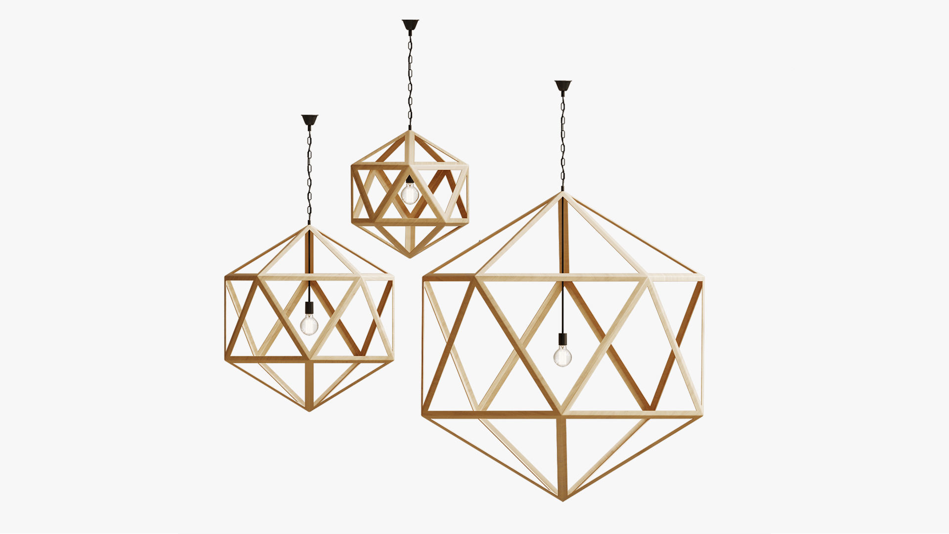 WOODEN POLYHEDRON PENDANT 3D model | CGTrader