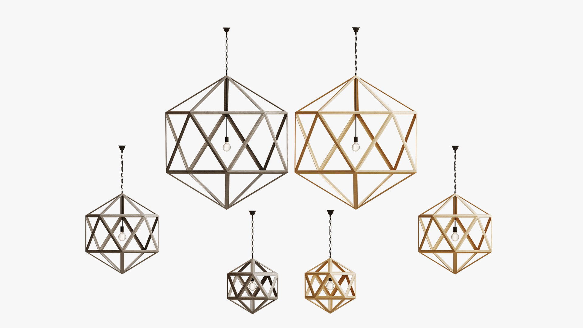 WOODEN POLYHEDRON PENDANT 3D model | CGTrader