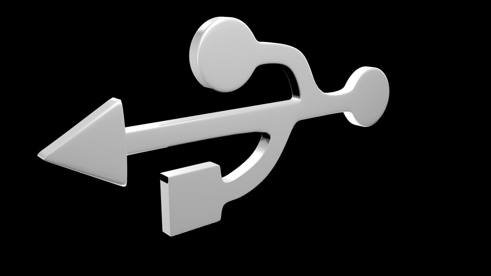 USB logo 3D model | CGTrader