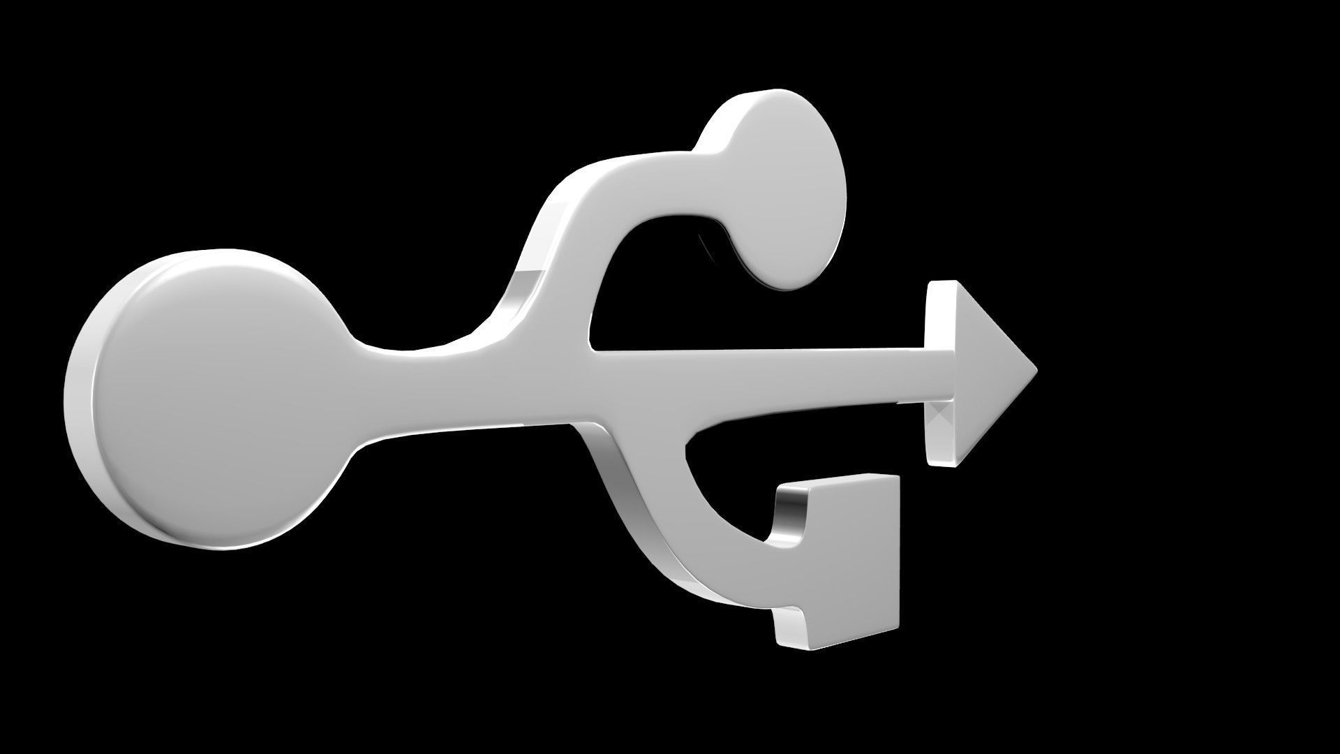 USB logo 3D model | CGTrader