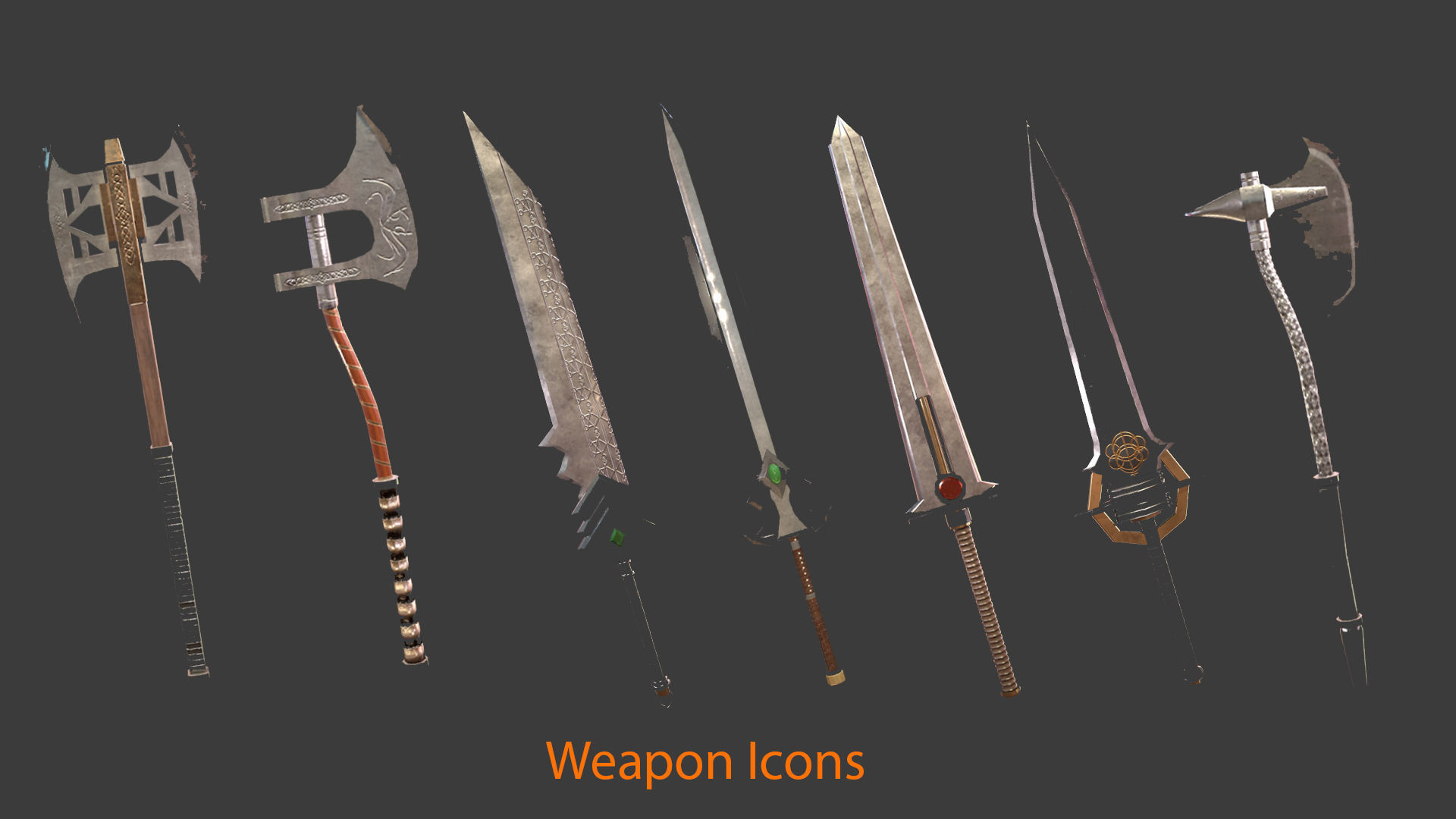 3D model Fantasy Warrior Weapons VR / AR / low-poly | CGTrader