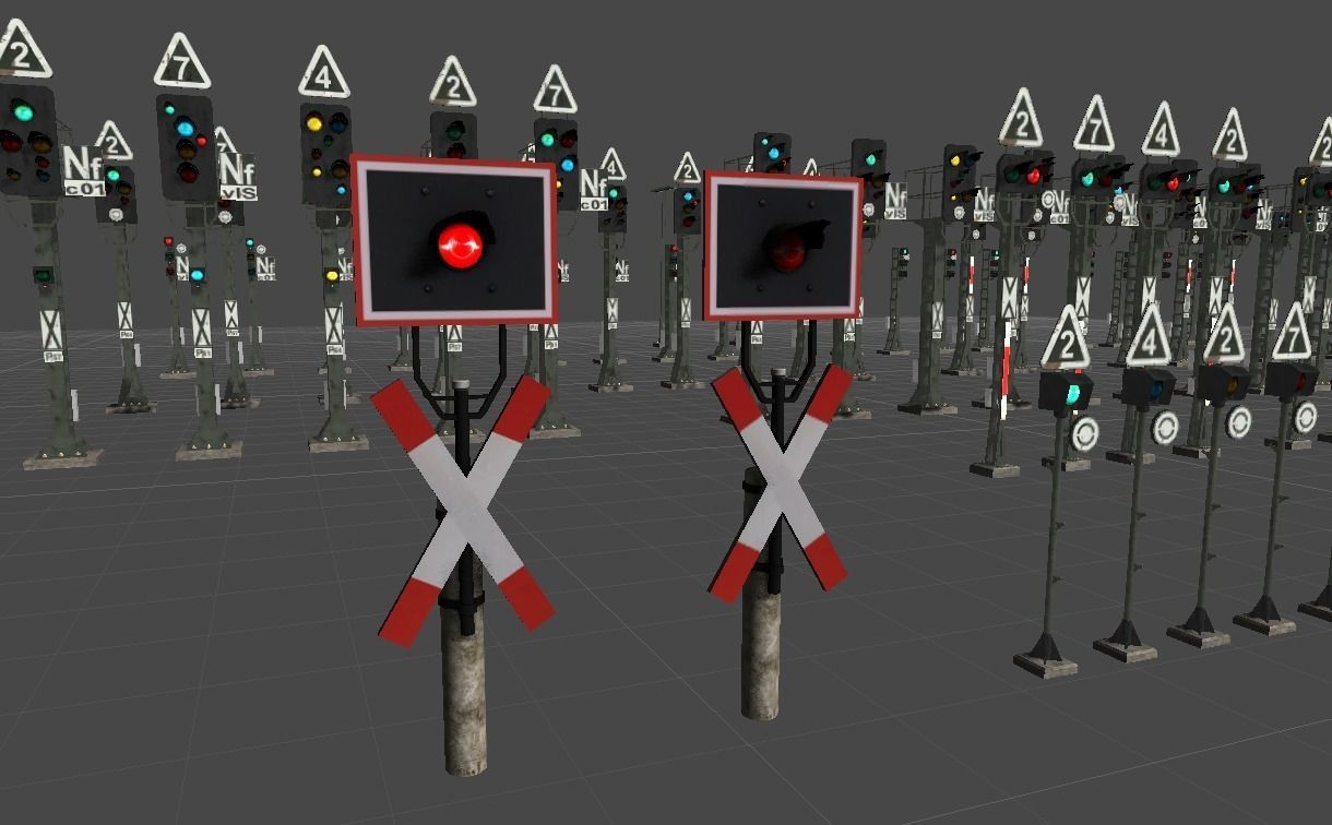 3D model Train signal light collection VR / AR / low-poly | CGTrader